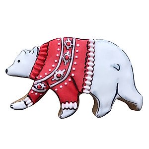 LILIAO Walking Grizzly Bear/Polar Bear Cookie Cutter - 4.6 x 2.6 inches - Woodland Animal Biscuit and Fondant Cutters - Stainless Steel