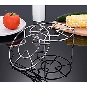 304 Stainless Steel Thickened Wire Rack Steaming Rack Multifunctional Tripod Rice Cooker Steaming Rack Metal Steamer Basket Steamer Insert for Pot (16cm diameter X 5cm height)