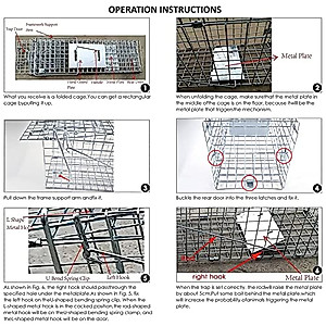 Live Animal Trap Cage Humane Cat Trap Rabbit Trap Humane Mouse Trap Live Traps for Raccoons Small Animal Trap Squirrel Traps Outdoor Groundhog Trap, 24'' Steel Humane Release Rodent Cage