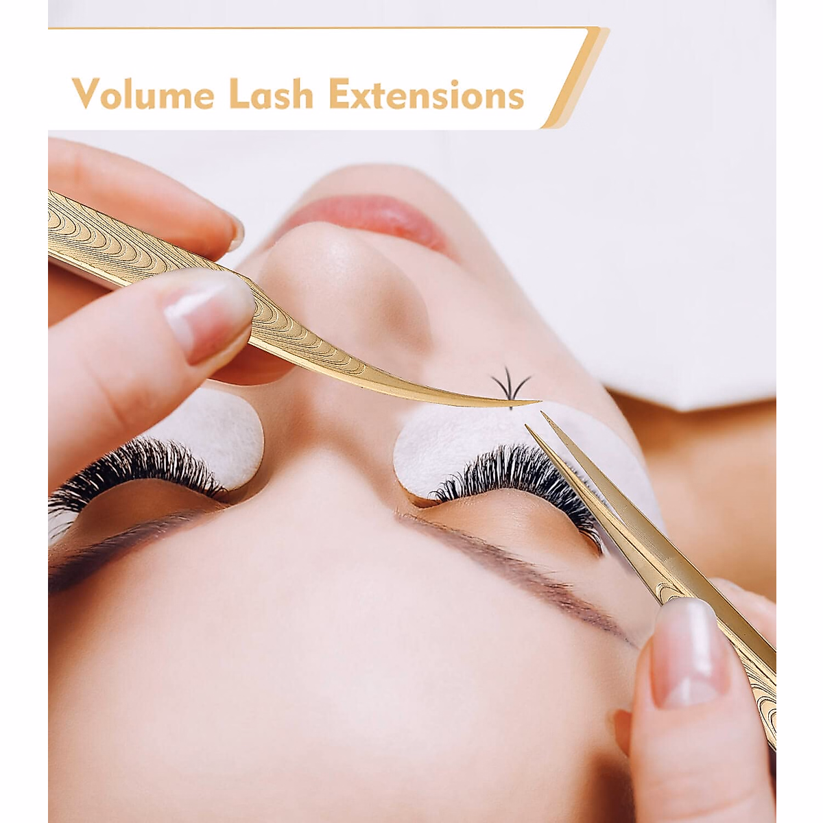 Ms.Queen Lash Extension Tweezers-Dolphin Shape Tip Isolation Tweezers for Classic Volume Eyelash Extensions