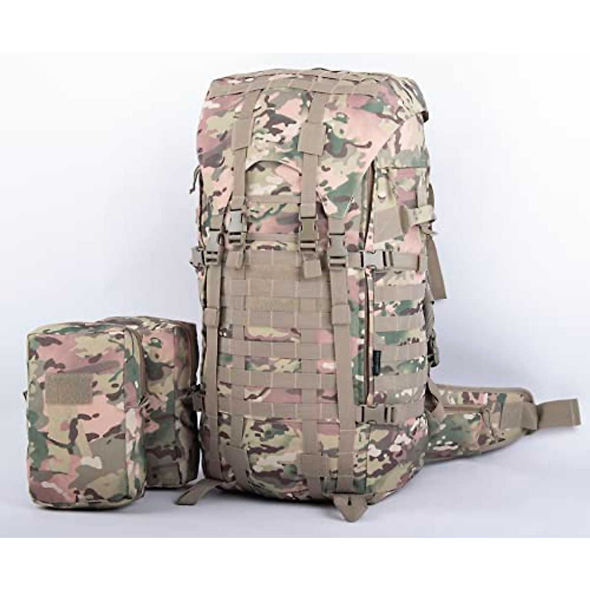 BACKFERRY Large Military Backpack Army Rucksack with Internal Frame Hydration and MOLLE Compatible. Top and Front Load for Wild Camping Backpacking Hiking Bushcraft Adventure 60L