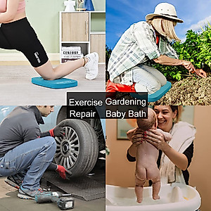 steelway Extra Thick Kneeling Pads, Knee Pad Cushion for Yard Work, Gardening, Yoga, Exercise, Floor Kneeler for Baby Bath, Comfortable Foam Mats to Kneel On, 15.4 x 10.4 x 1.3inch, Blue (1)