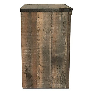 Signature Design by Ashley Trinell Rustic 1 Drawer Nightstand with USB Charing Stations, 26.22" Tall, Warm Brown