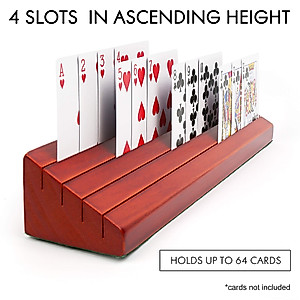 LotFancy Playing Card Holder for Kids, Adults, Seniors, Large Wooden Hands Free Card Holders for Family Card Game Nights, Canasta, Poker Parties, 13.8” Long Version