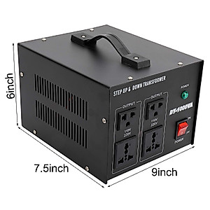 Patioer 1000W Voltage Converter Transformer(230V to 110V, 110V to 230V), Step Up/Down Converter 110/120 Volt - 220V/230V/240V Volt (1000W)