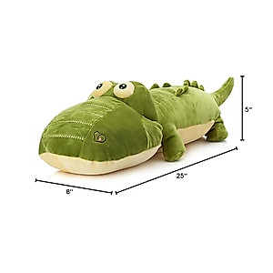 elfishgo Crocodile Big Hugging Pillow, Soft Alligator Plush Stuffed Animal Toy Gifts for Kids, Birthday, Christmas 25.6"
