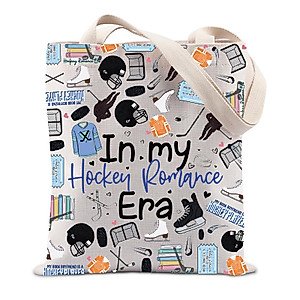 Lywjyb Birdgot In My Hockey Romance Era Tote Bag Hockey Romance Book Club Hockey Player Gift Romance Reader Gift (Hockey Era Tote)