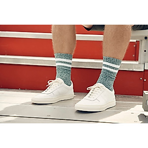 GOLDTOE Men's Harrington Crew Socks, Multipairs, Retro Stripe (6-Pairs), Large