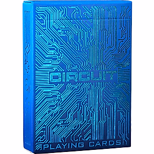 Circuit Ice Blue Playing Cards with Free Card Game eBook, Creative Deck of Cards, Premium Card Deck, Cool Poker Cards, Unique Bright Colors for Kids & Adults, Computer Themed, Black Playing Cards