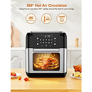 Innsky 10.6 Quart Air Fryer Oven with Rotisserie & Dehydrator, 【Patent & Safety Certs】10-in-1 Air Fryers Toaster Oven Combo, Airfryer Countertop Oven, 6 Accessories, 32+ Recipes, ETL Certified, 1500W