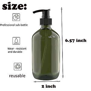 2 PCS 10 OZ Pump Bottle Plastic Pump Lotion Dispenser Empty Bottles for Shampoo Lotion Body Wash, Multicolor