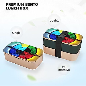 Shine In All Directions Adult Lunch Box, Bento Box, With Cutlery Set Of 3, 2 Compartments, Rectangular, Lunch Box For Adults