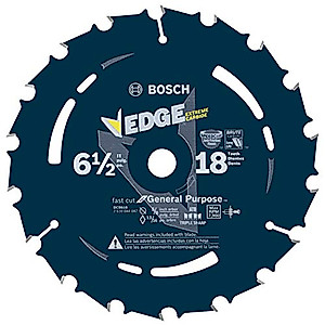 BOSCH DCB618 6-1/2 In. 18 Tooth Daredevil Portable Saw Blade Corded/Cordless Fast Cut, Blue