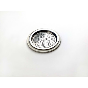 Tredoni 3 Rubber Seals/Rings+Filter -Replacement- Sizes 1,2,3,6,9,14 Cup Espresso Coffee Maker Moka Pot- 7.1cm (6 Cup)