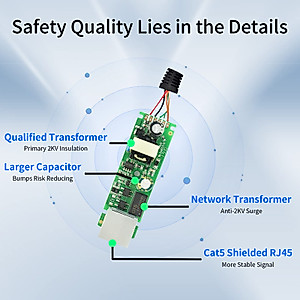 【Upgrade】 SODOLA 30W PoE Splittler, 12V 2.5A Output,IEEE 802.3af/at Standard, Power Over Ethernet Active Splitter Adapter for Security Camera CCTV Surveillance