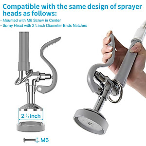 JZBRAIN Commercial Rinse Unit Sprayer Valve Repair Kit 1.42 GPM High Pressure Spray Face Bumper and Screw Replacement Part for Commercial Kitchen Sprayer Head - Grey