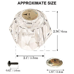 Jadiver GM RP2391 Replacement Fits Faucet Single Clear Knob Handle Kit with Button and Set Screw