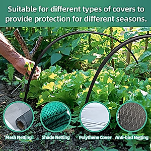 Garden Hoops - Hoop House Greenhouse DIY Garden Hoops for Raised Beds,Fiberglass Support Hoops Frame Plant Hoops for Garden Netting,Garden Tunnel Hoops,Row Cover Hoops Kit 30pcs