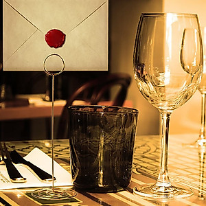 KINGDOM SOLUTIONS 20 Pack 8.75 inch Tall Table Number Holders - Gold Place Steel Table Picture Stands Card Holder, Food Signs, Memo Notes, Weddings, Restaurants, Birthdays, Anniversary Party