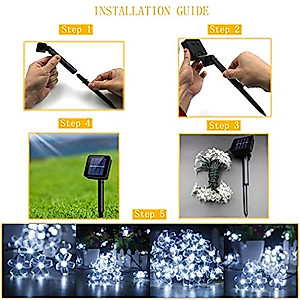 Mankinlu Outdoor Solar Garden Flower String Lights Waterproof 39 FT 100 LED Solar String Lights Solar Flower Fairy String Lights Solar Twinkle Lights for Trees Patio Landscape Yard Porch Decor White