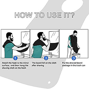 2Packs Beard Bib Apron Beard Shaving Cloth for Shaving and Trimming Beard Hair Catcher Grooming Cloth with 2 Suction Cups Great Gift For Men Husband Father Boyfriend