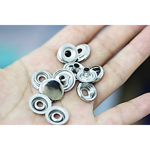 200 Pieces Stainless Steel Snap Fastener Kit, BetterJonny 15mm Heavy Duty Snap Button Press Stud Cap with Pliers and 3 Setting Tools for Marine Boat Canvas Bag Leather DIY Craft