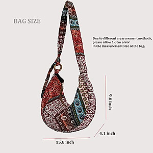 KARRESLY Women's Sling Crossbody Bag Ethnic Style Shoulder Bag with Adjustable Strap(3-511