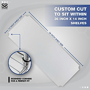 Wire Shelf Liners Set of 4 (36 x 14 inches) Plastic Waterproof Acrylic Storage Mat Organization Cover for Metal Shelves