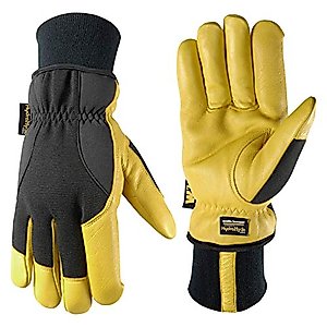 Men's Insulated HydraHyde Water-Resistant Leather Palm Winter Work Gloves, Large (Wells Lamont 1206)