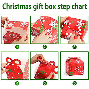 LOKIPA Christmas Kraft Goody Gift Boxes, 24 Xmas Party Paper Treat Candy Boxes With Bow for Christmas Favor