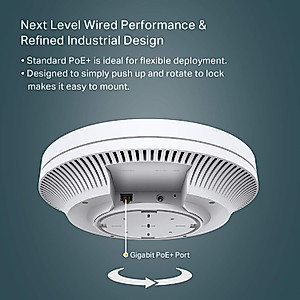 TP-Link EAP610 | Omada Business WiFi 6 AX1800 Wireless Gigabit Access Point| Support Mesh, OFDMA, Seamless Roaming & MU-MIMO | SDN Integrated | Cloud Access & Omada App | PoE+ Powered | White