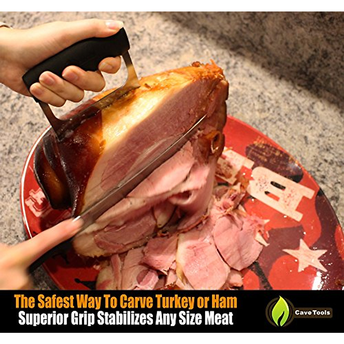 Cave Tools Metal Meat Claws for Shredding Pulled Pork, Chicken, Turkey, and Beef- Handling & Carving Food - Barbecue Grill Accessories for Smoker, or Slow Cooker - Knuckle Grip