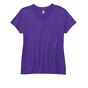 Hanes Women's Nano V-Neck T-Shirt XXL Purple