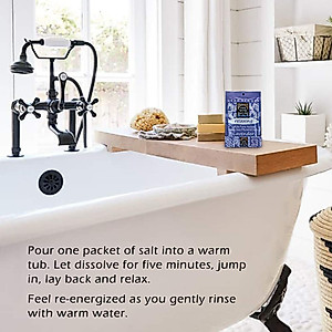 100% Pure Dead Sea Mineral Bath Salt Lavender 6 Pack 2.5 oz Single Use Packets with Magnesium, Sulfur and 21 Essential Minerals. All Skin Types, Problem Skin. Natural, Therapeutic.