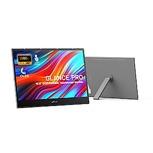Portable monitor- Mobile Pixels Glance Pro 15.6" OLED Touchscreen monitor 1MS FHD 1080P 100% DCI-P3 100000:1 laptop monitor ,HDMI USB C with Dual Speaker and Battery for Laptop/PC/Table Android/Camera