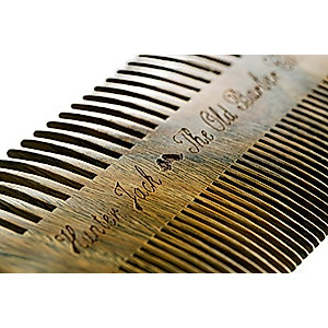 Beard Comb Kit for Men - Great for Head Hair, Beard Grooming & Mustache - Sandalwood Handmade Premium Wood - Fine Dual Action Teeth - Beard Care Kit for Men, Gift "Hunter Jack" PU Leather Case