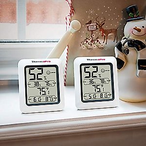 ThermoPro TP50 2 Pieces Digital Hygrometer Indoor Thermometer Room Thermometer and Humidity Gauge with Temperature Humidity Monitor