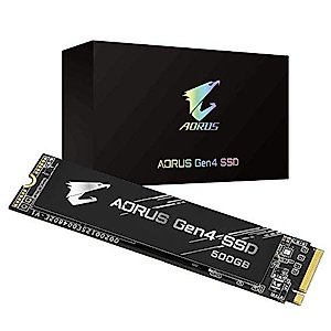 GIGABYTE AORUS Nvme Gen4 M.2 500GB PCI-Express 4.0 Interface High Performance Gaming, 3D TLC NAND Flash, External DDR Cache Buffer, SSD GP-AG4500G