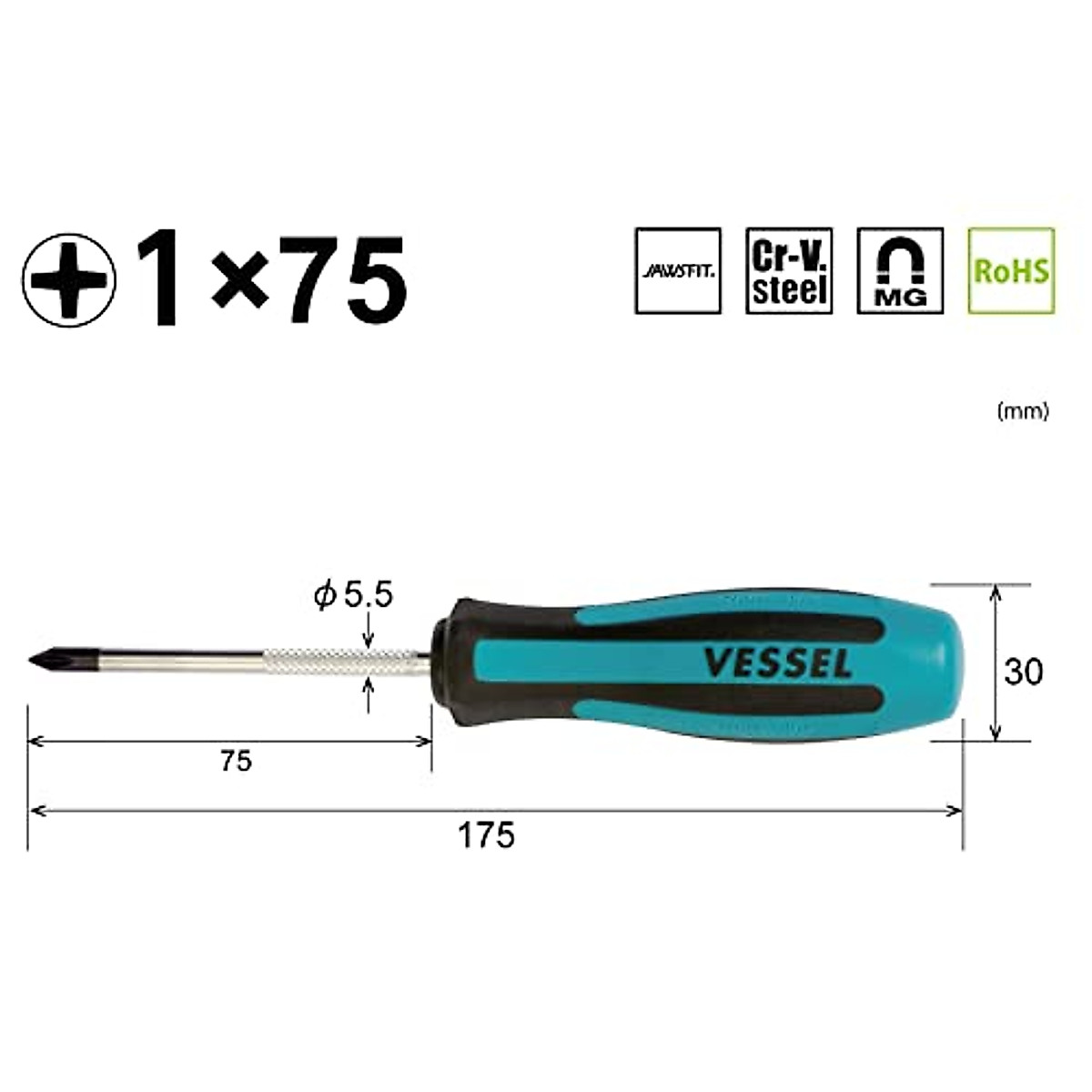 Vessel Megadora Normal Screwdriver +1 x 75 900