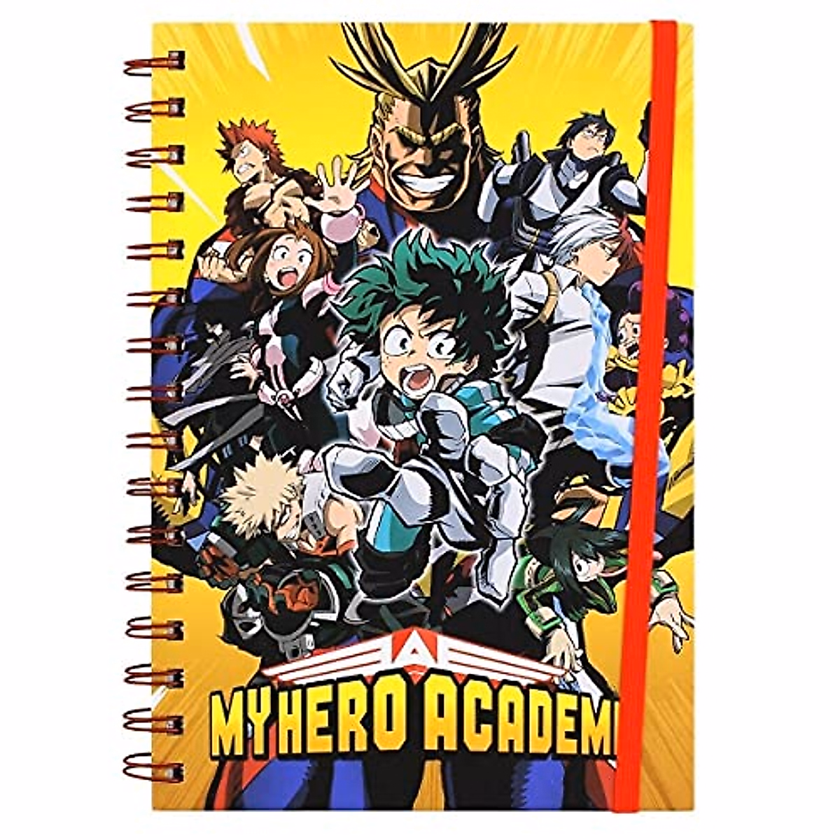 My Hero Academia S1 Hardback Wiro Notebook, A5 Lined Pages (Radial Character Burst Design) - Official Merchandise