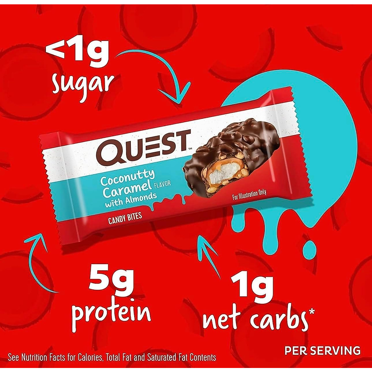 Quest Nutrition Coconutty Caramel Flavor With Almonds Candy Bites 5g Protein 1g Carb. (2pack)