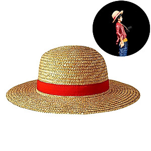 Maedack Luffy Straw Hat Multifunctional Anime Cartoon Character Sunscreen Straw Hat Cosplay Sun Hat for Adults