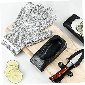 HOLIDYOYO 2pcs Oyster Seat Oyster Shucking Oyster Trays Seafood Shucking Clamp Oyster Stand Holder Shucker Tool Kitchen Utensils Holder Oyster Knife Shucker Oyster Opener Clamp Pan Black Pvc