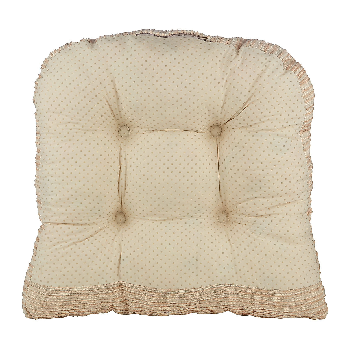 Klear Vu Memory Foam Chair Cushions, Non-Slip Grip Dot, 15 x 15 x 3 Inches, Set of 4, 4 Pack, Natural Tan 4 Count