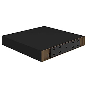 homiuse 2 Pack Floating Shelves 9.1" Wall Shelves for Bathroom Shelf Decor Floating Shelf Bracket Wall Mounted Shelves for Bedroom Hanging Shelves for Wall Storage Small Shelf Black Shelves MDF