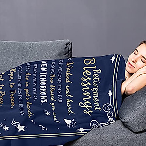 Retirement Gifts for Women Men 2023,Happy Retirement Appreciation Gift for Mom Boss Coworkers,Retire Party Gifts for Friends,Grandma,Teachers,Nurses Retired Gifts for Men Women Throw Blankets 60"x 50"