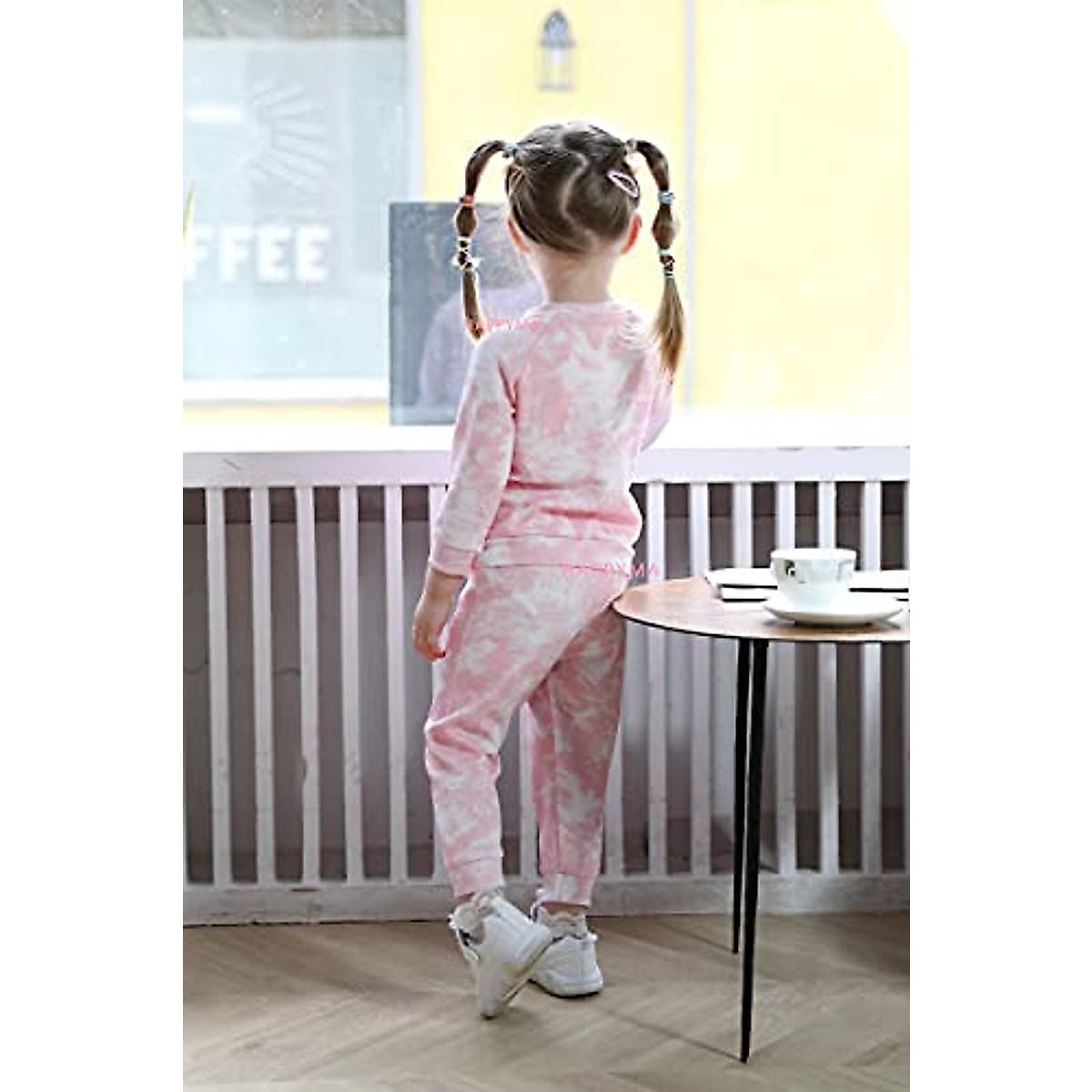HAPPYMA Toddler Baby Girl Pants Sets Solid Color Long Sleeve Blouse Top + Pants Fall Outfits 2PCS Winter Newborn Clothes (Tie-dye: Pink, 18-24 Months)
