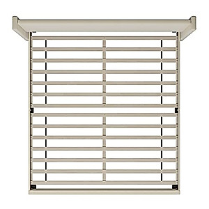 BizChair King Upholstered Platform Bed with Channel Stitched Wingback Headboard, Mattress Foundation with Slatted Supports, No Box Spring Needed, Beige