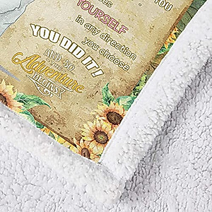 Elephant Sunflower Throw Blanket, Elephant Gifts for Women, Fleece Soft Blanket for Bed, Cozy Plush Blanket for Sofa Couch Office Blanket for Women 80 × 60 Inches