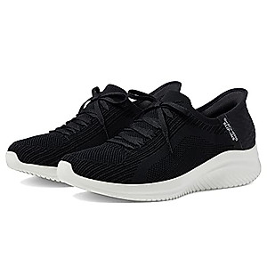 Skechers Sport Women's Women's Hands Free Slip-ins Ultra Flex 3.0-Brilliant Path Sneaker, Black/White, 7.5